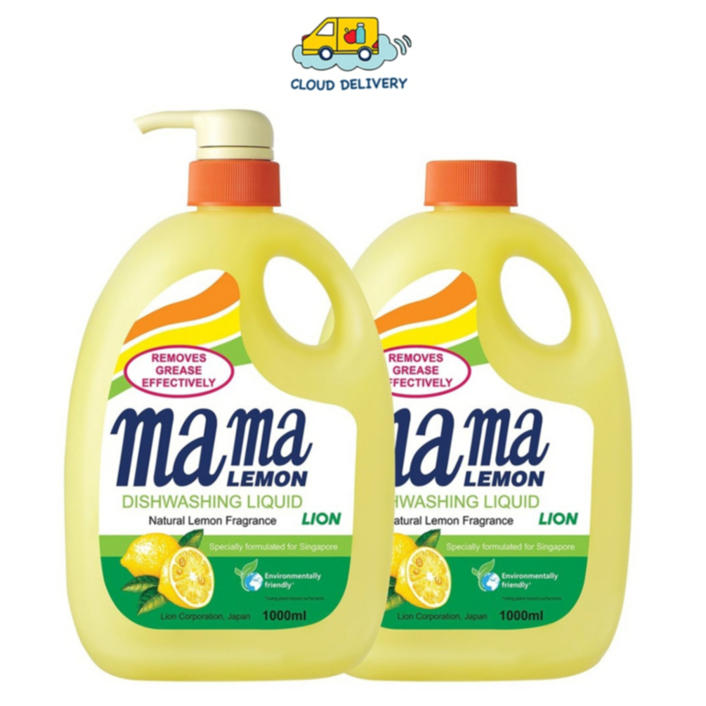 Mama Lemon Natural Lemon Fragrance Dishwashing Liquid (2 x 1L) | Shopee ...