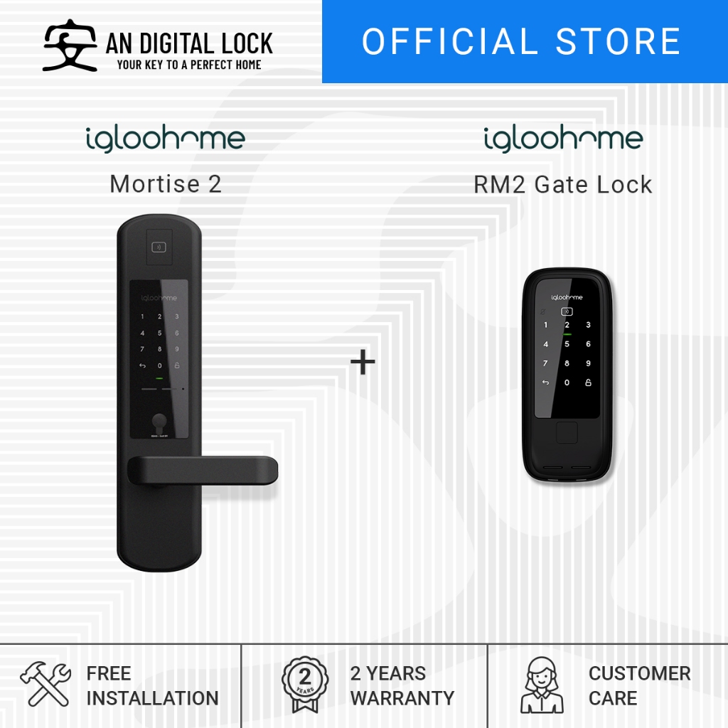 Bundle B1: Igloohome Mortise 2 Door Lock + Igloohome RM2 Gate Lock | AN ...