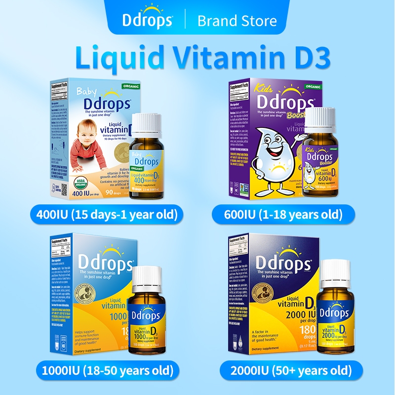 Ddrops Liquid Vitamin D3 Supplement. Supporting Strong Bones & Immune System. Prevention of ...