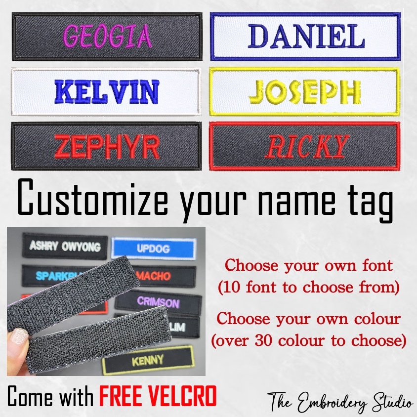 Customize Name Tag Nametag Velcro Bag Tag School Uniform ...