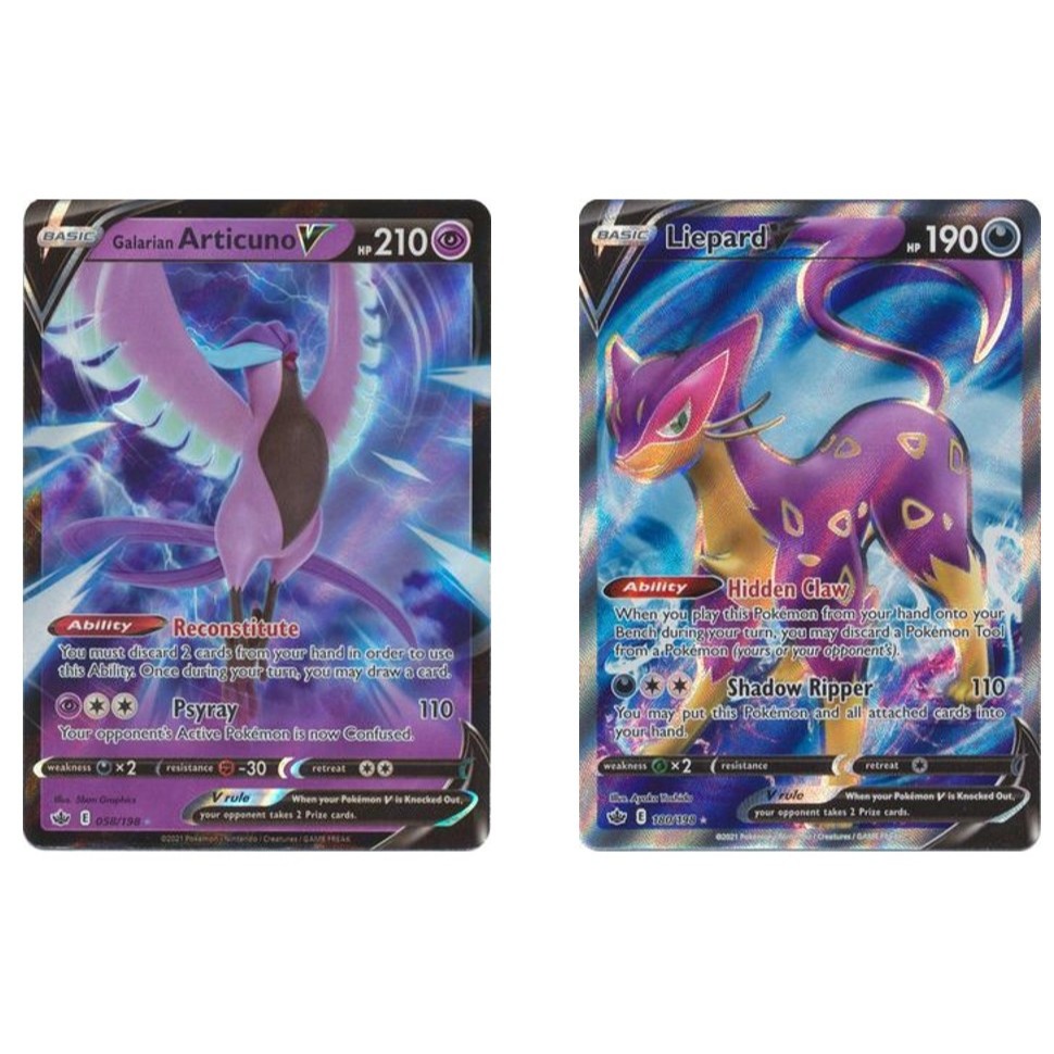 English Pokemon Card Galarian Articuno V - 058/198 - UR/Liepard V - 180 ...