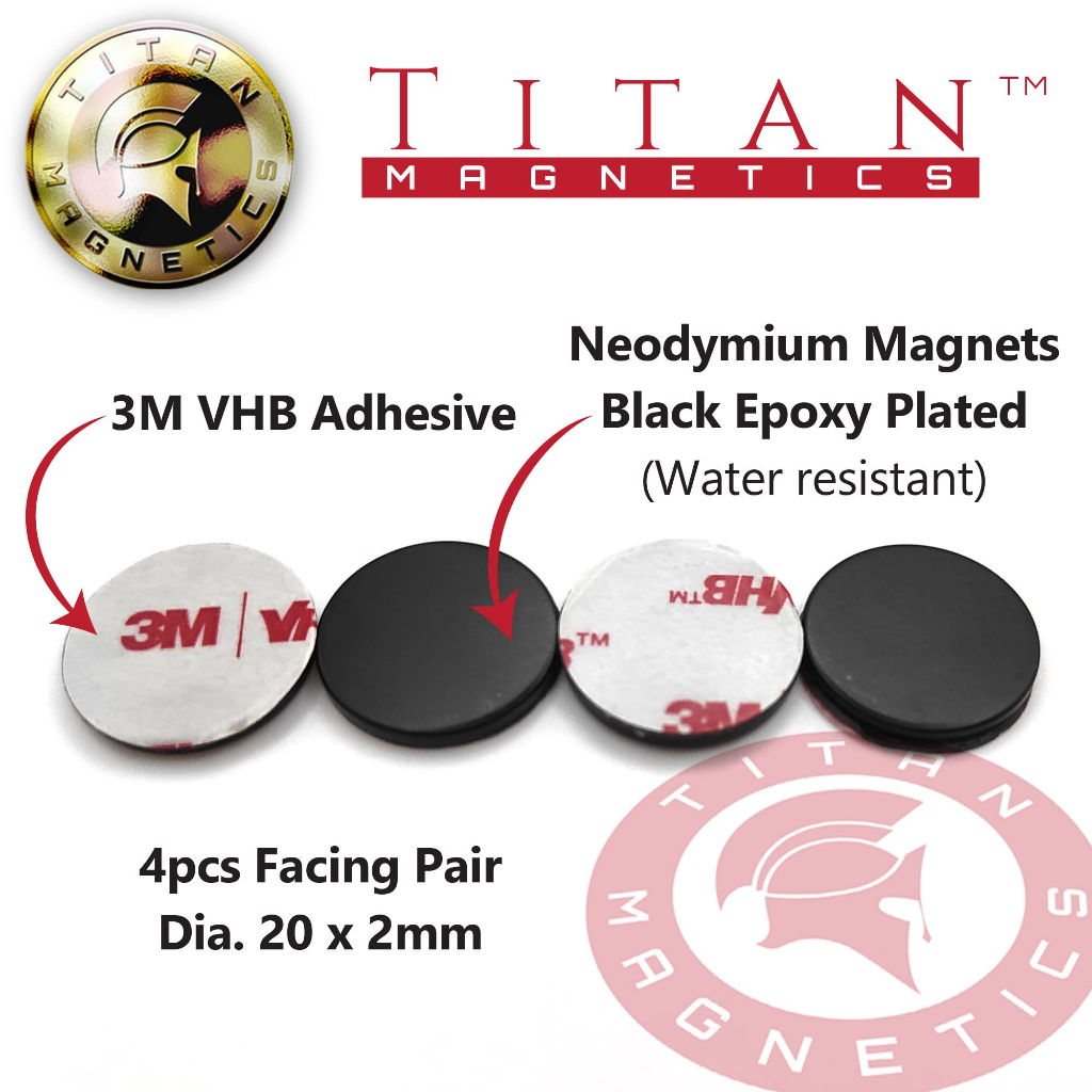 Adhesive Disc Neodymium Magnets Water Resistant Epoxy Plated with 3M ...