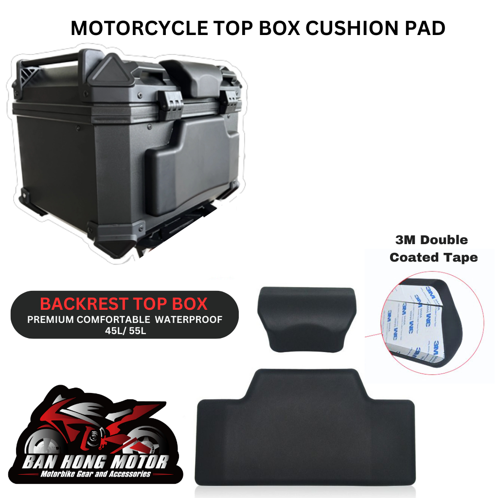 Universal Top Box Backrest Cushion Pad Premium Quality Waterpoof 45L ...