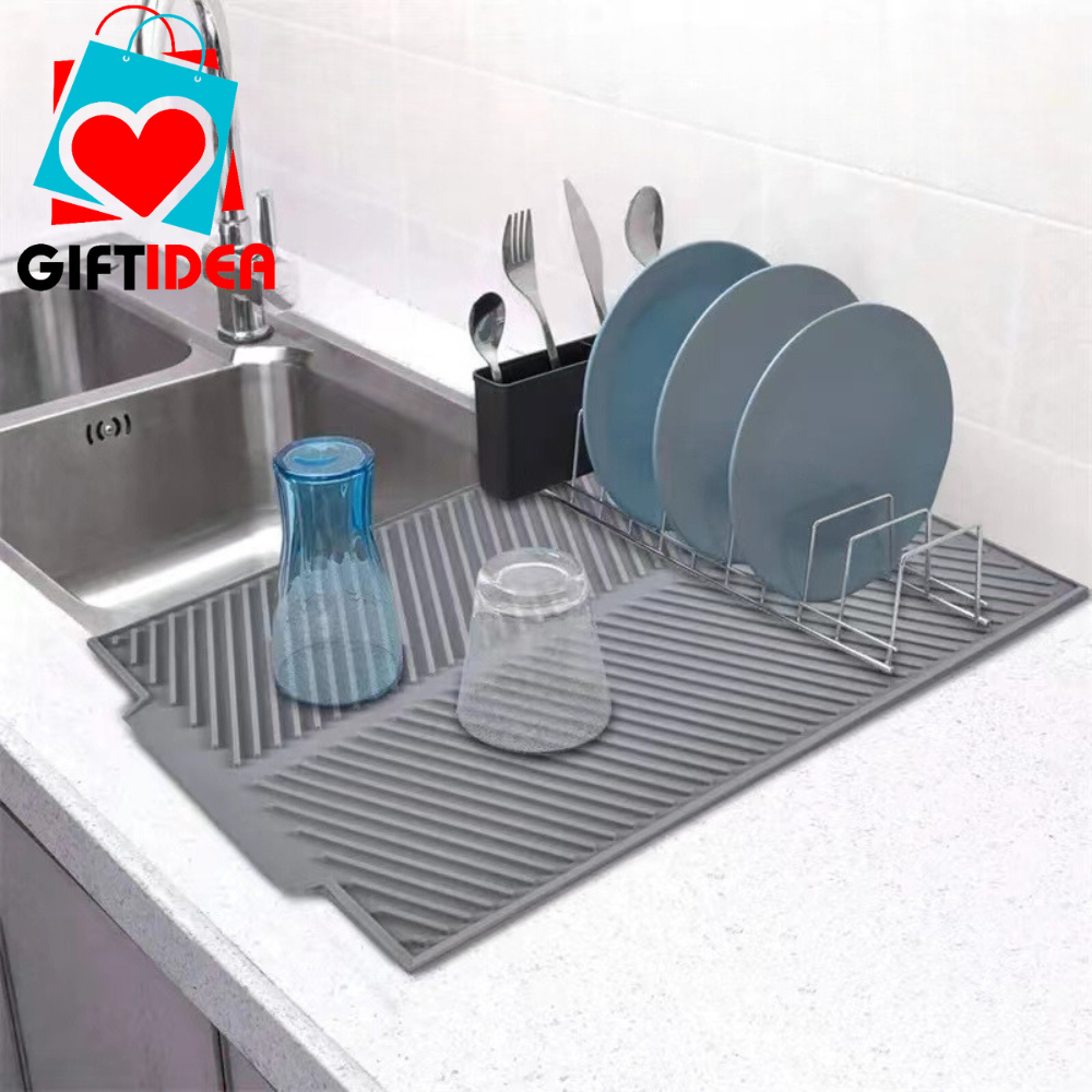 Giftidea silicone drain pad kitchen countertop non-slip high ...