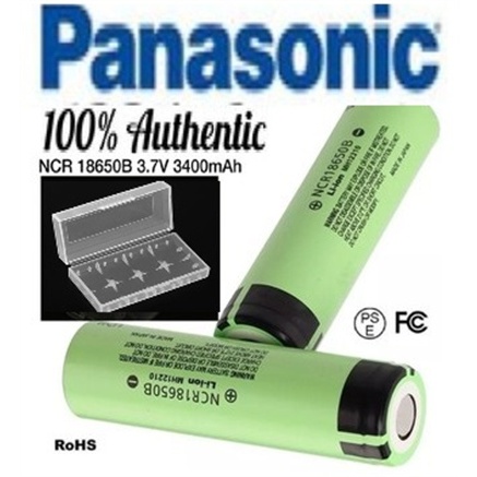 free battery holder 18650 3400mAh Panasonic Rechargeable Battery Flat ...