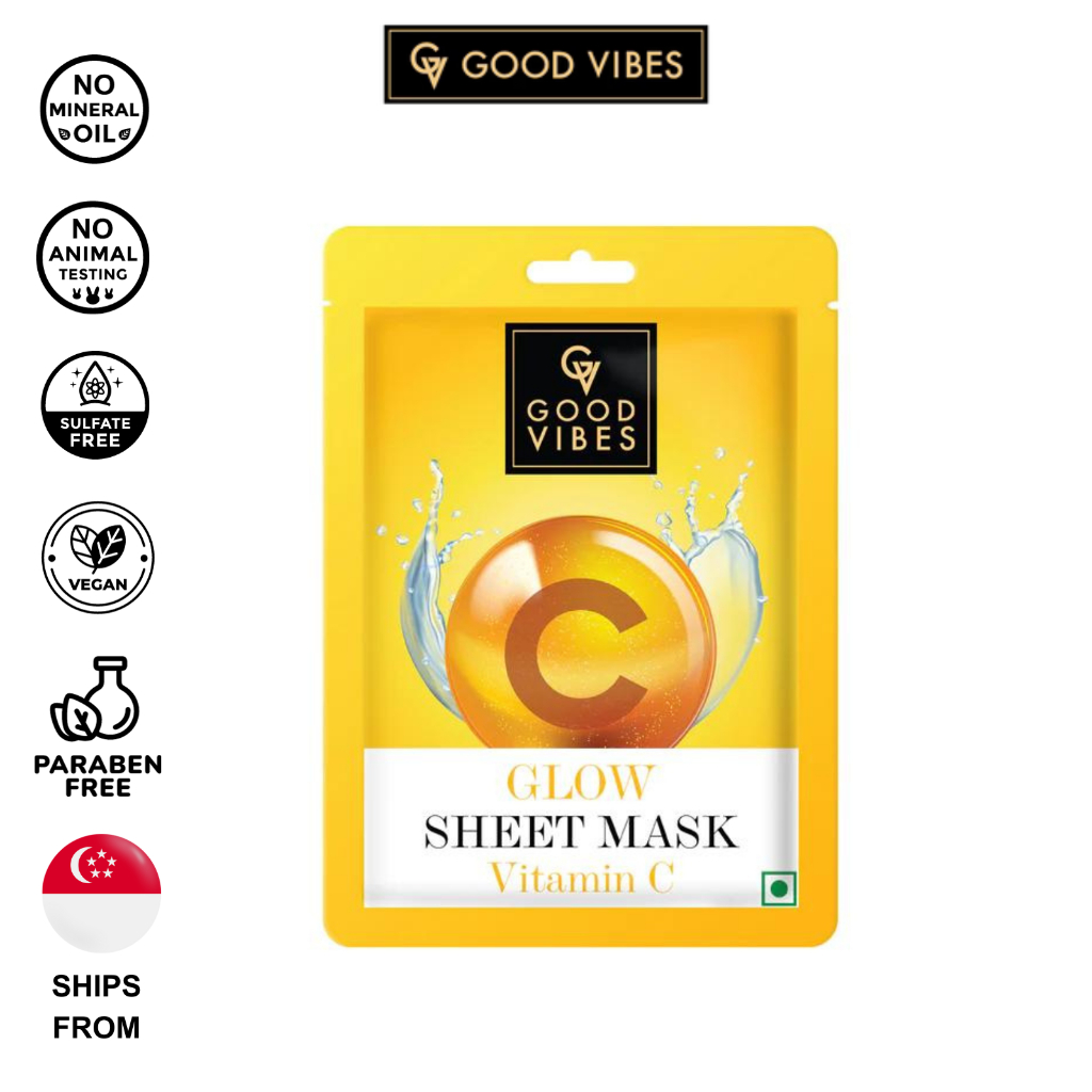 Good Vibes Face Sheet Mask (20 g) - Vitamin C, Ubtan Insta Glow, Rice ...