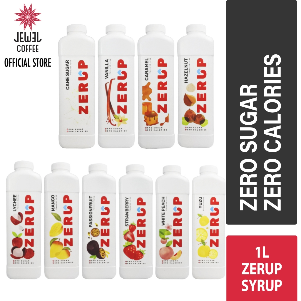 Zerup Zero Sugar Gourmet and Fruits Syrup 1L (Sweetener Syrup, Halal ...
