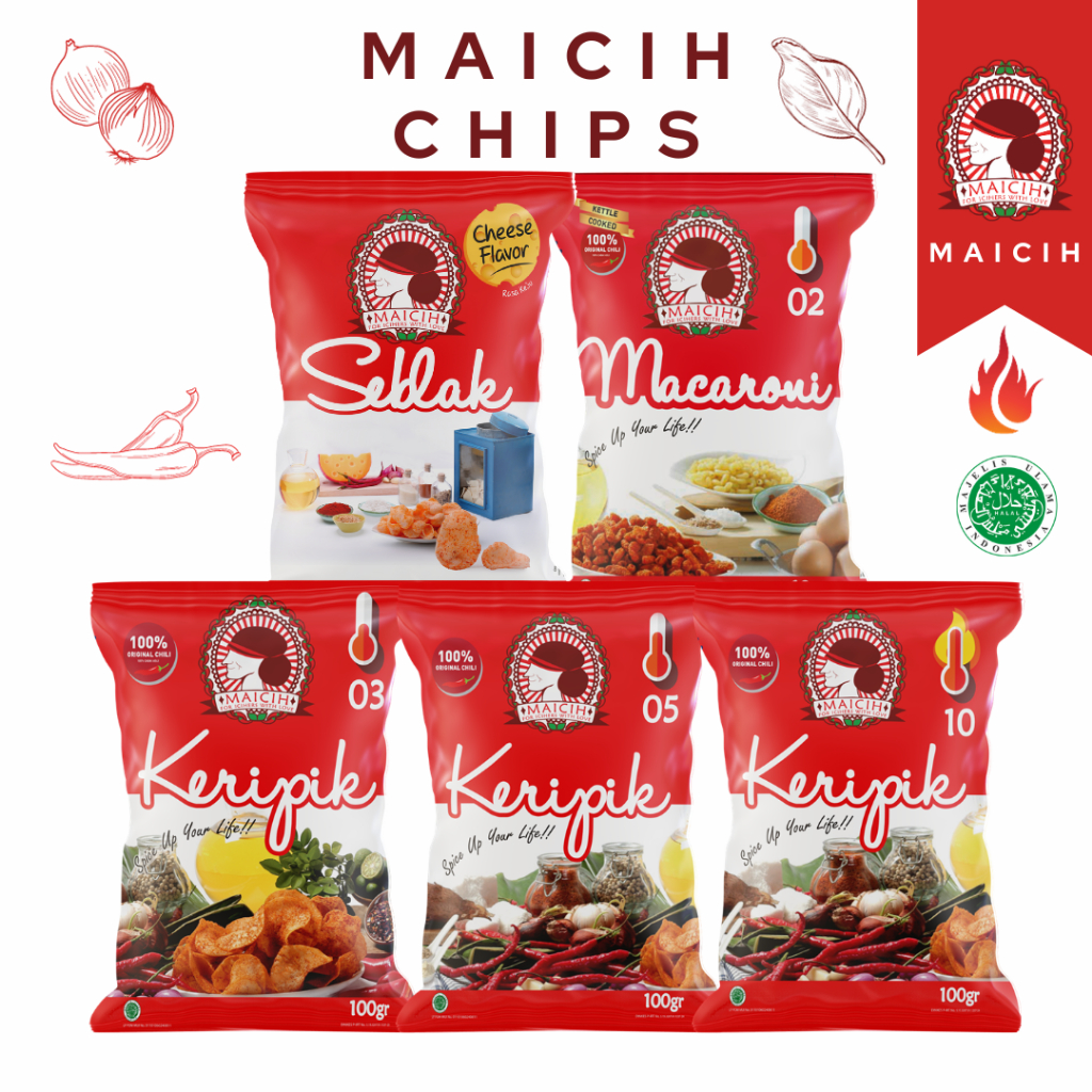 [𝐒𝐆 𝐑𝐄𝐀𝐃𝐘 𝐒𝐓𝐎𝐂𝐊] MAICIH Cassava Chips Keripik Spicy Delicious Snacks | 3 Level of Spicy | Medium ...
