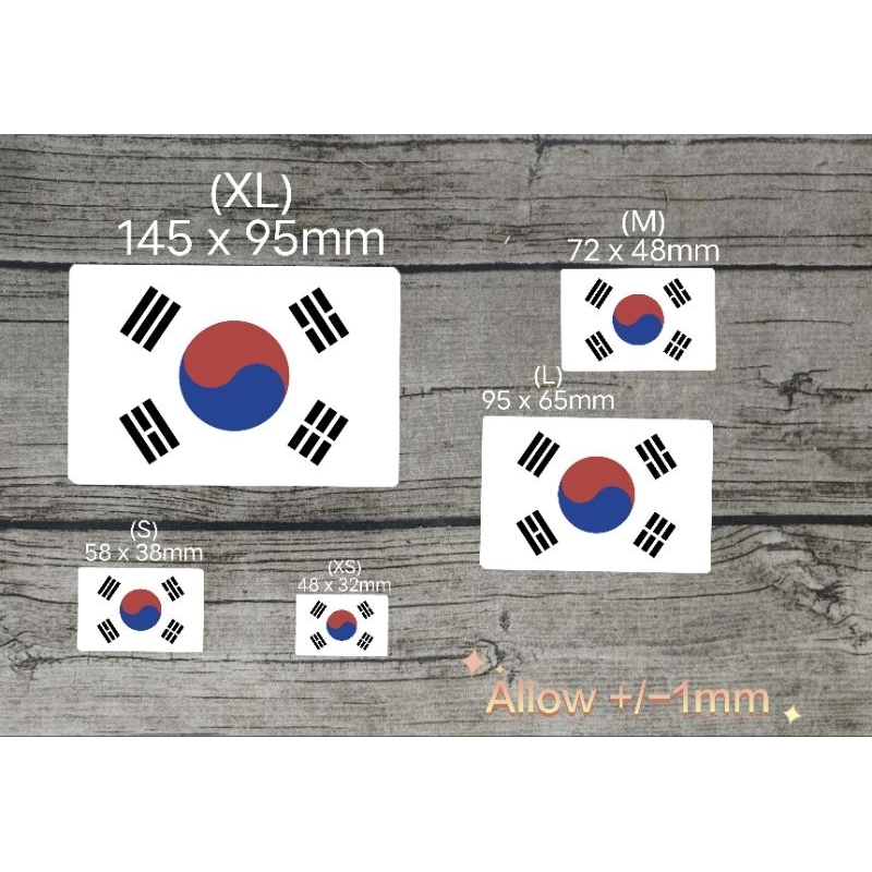 Waterproof Vinyi 🇰🇷 South Korea 🇰🇷 National Flag Sticker (Free Singpost ...