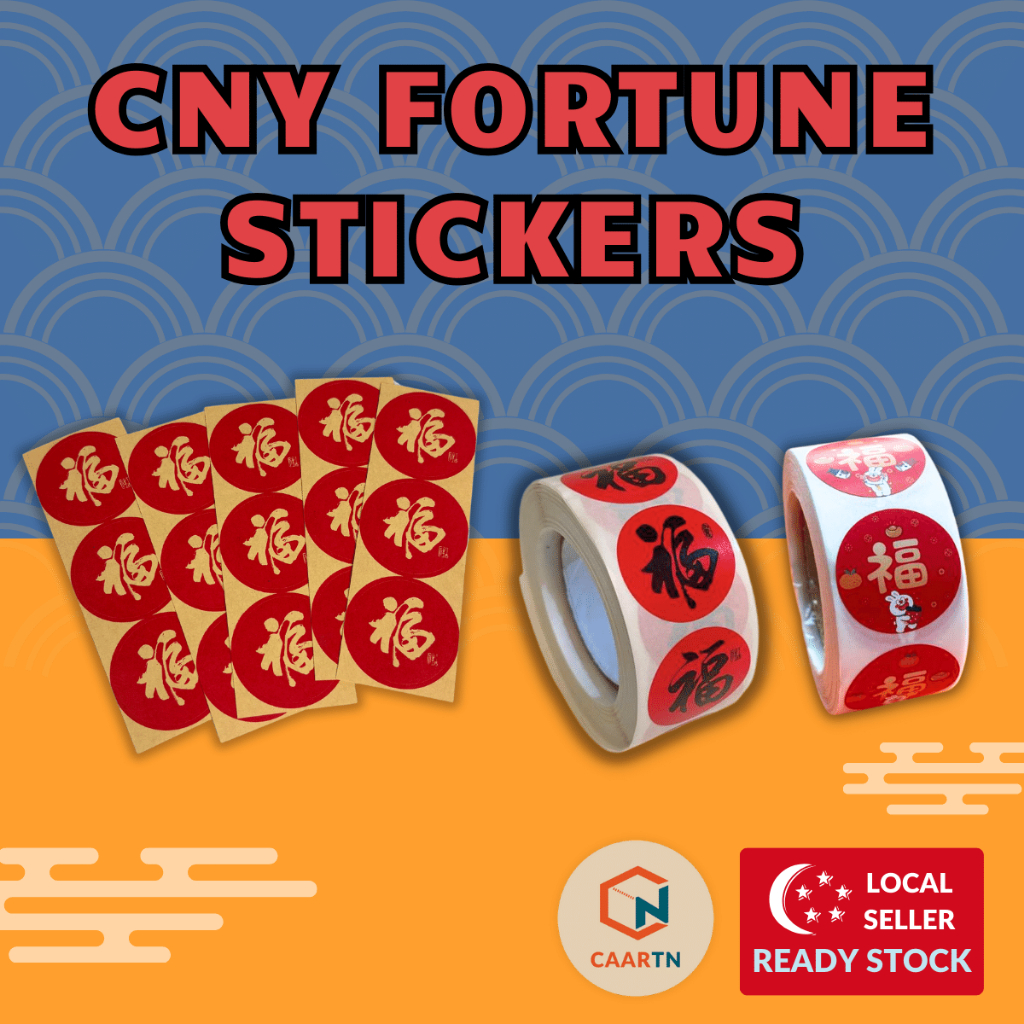 Chinese New Year Fortune Good Luck Sticker Labels for Gift Bags Plastic ...