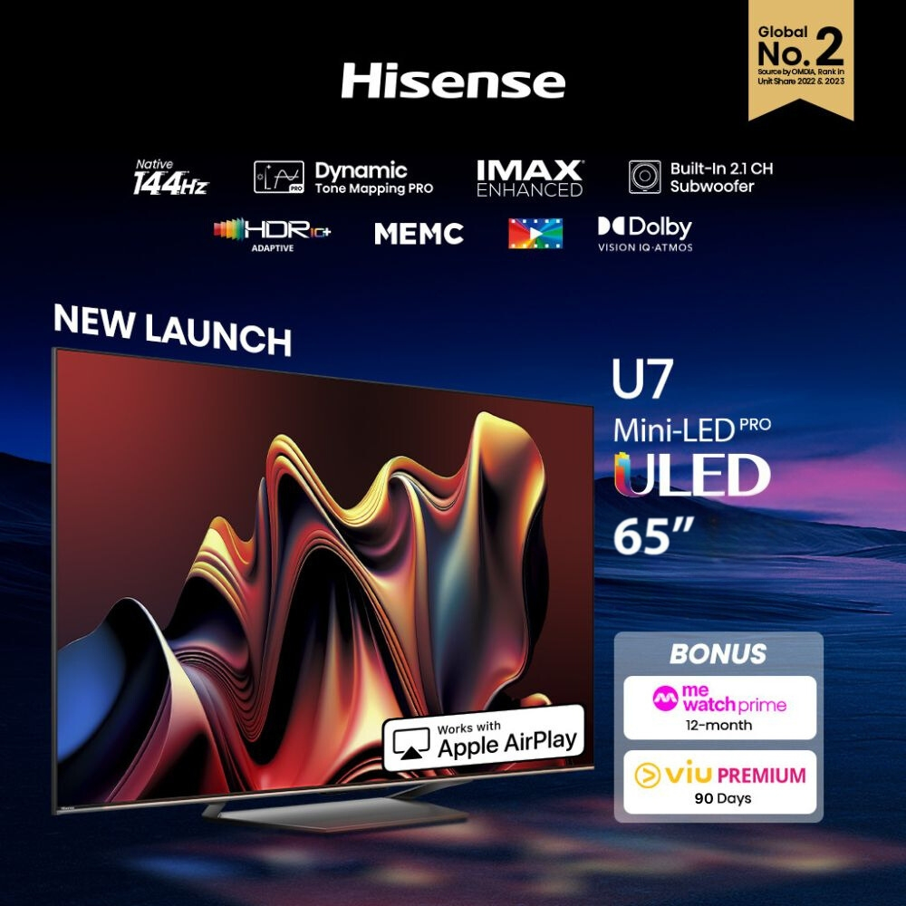 Hisense U7N 65 inch ULED 4K Mini LED PRO Smart TV | 144Hz | IMAX ...