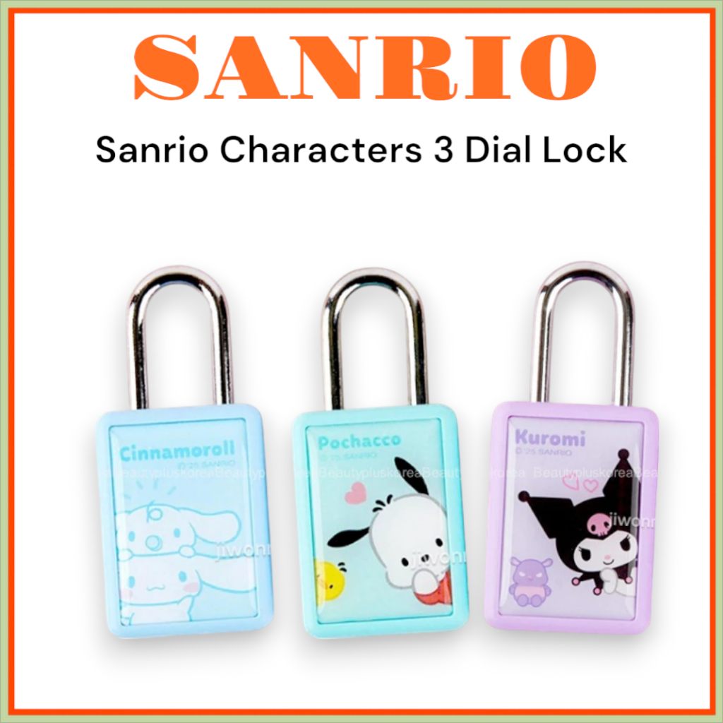 [SANRIO] Sanrio Characters 3 Dial Lock (Cinnamoroll / Pochacco / Kuromi ...