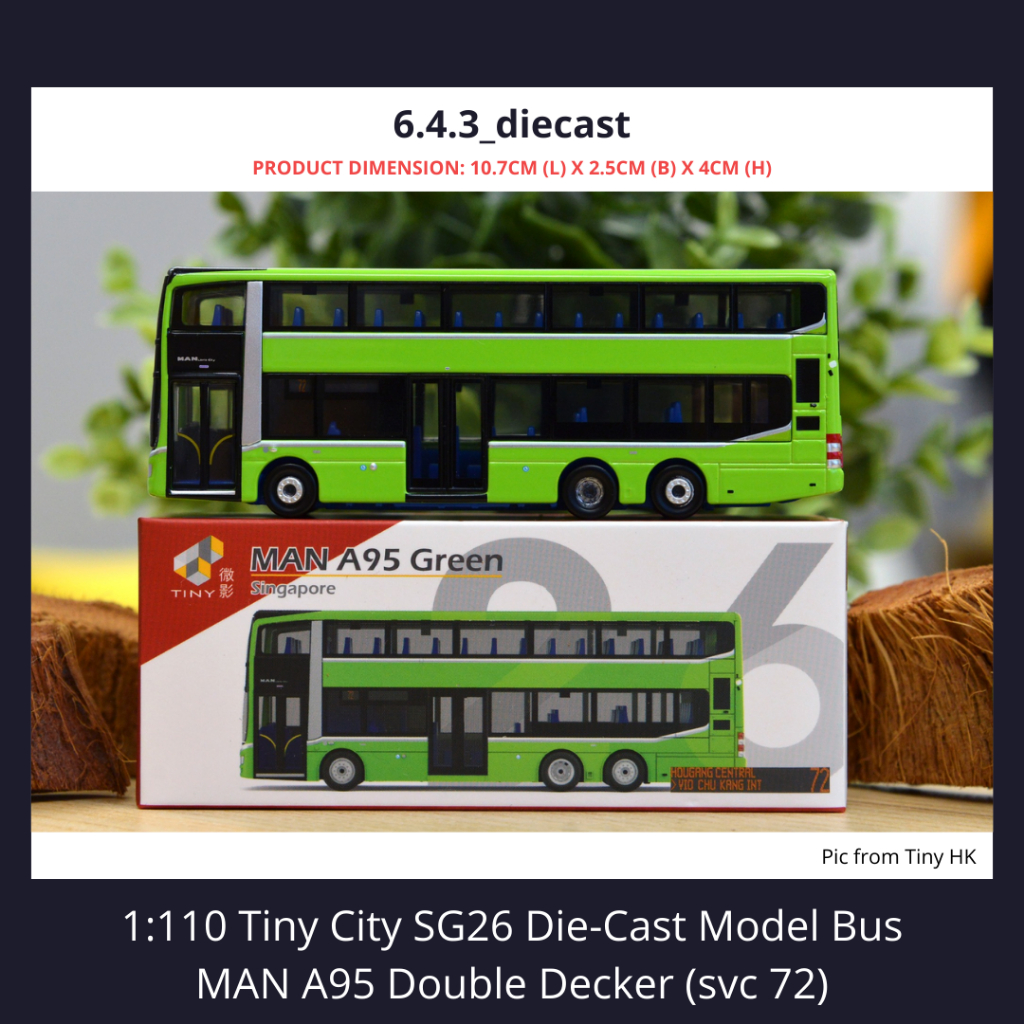 [Local Stock] 1:110 Tiny City SG26 Die-cast Model Bus | MAN A95 Green ...