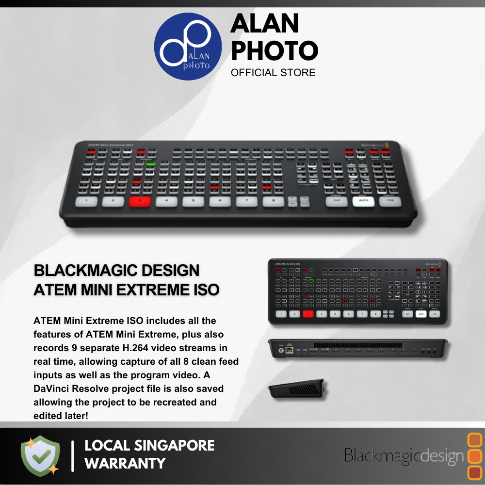 Blackmagic Design ATEM Mini Extreme ISO Live Streaming Device ...