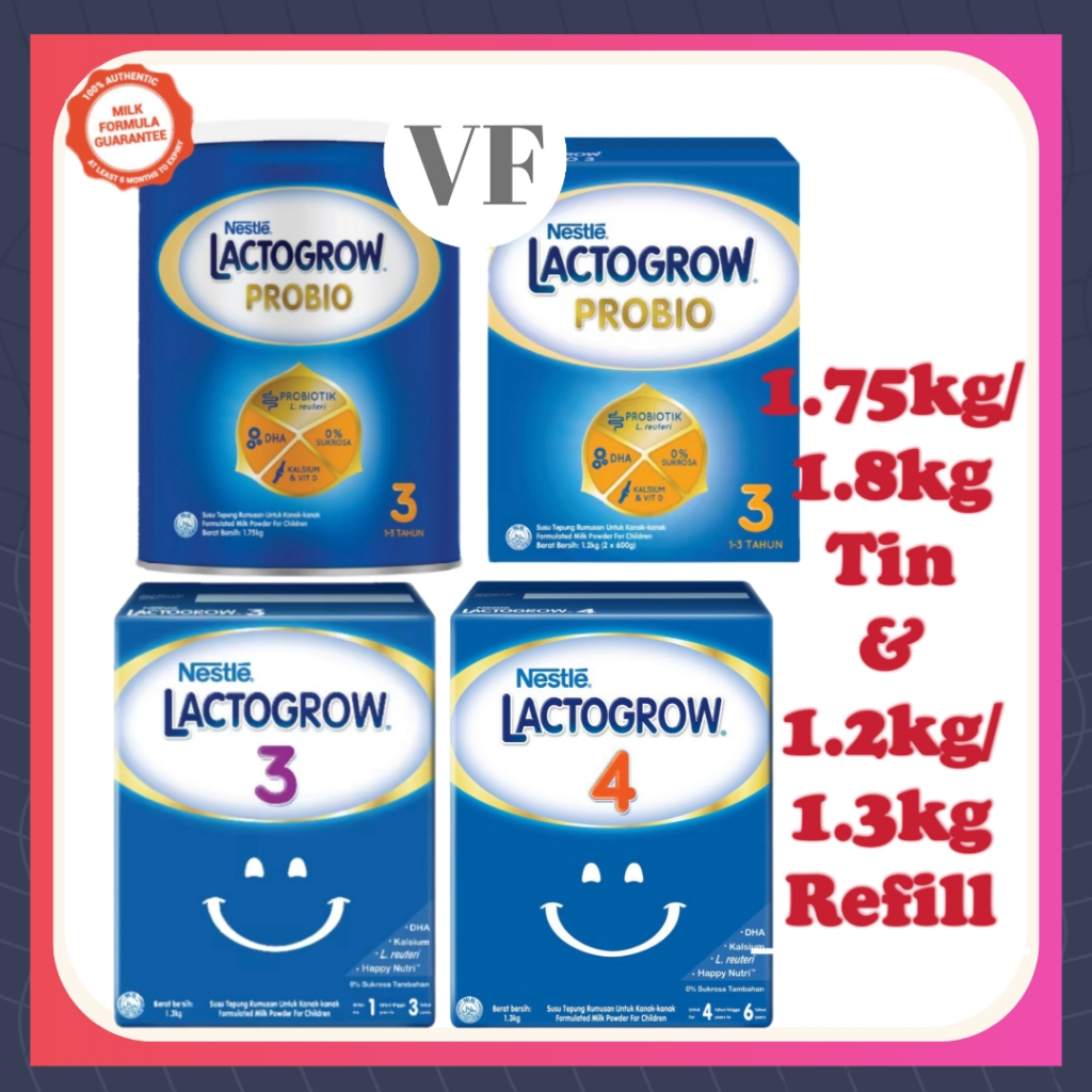 Nestle Lactogrow Probio Step 3 & Step 4 1.2kg Refill & 1.75kg Tin | Shopee Singapore