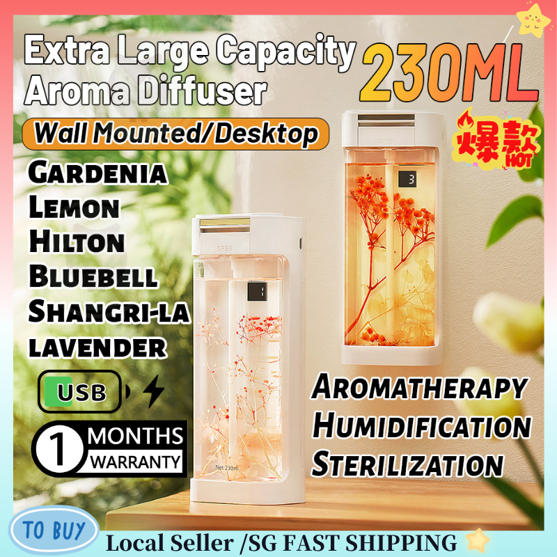 SG HOT 230ML Aroma Diffuser Air Freshener Spray Rechargeable Essential ...
