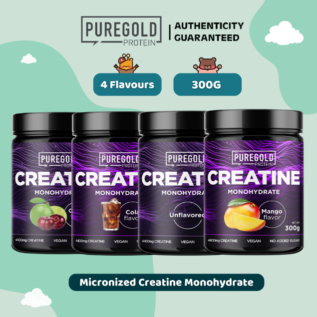 Pure Gold Creatine Monohydrate Powder 300G | Cherry Lime | Mango ...