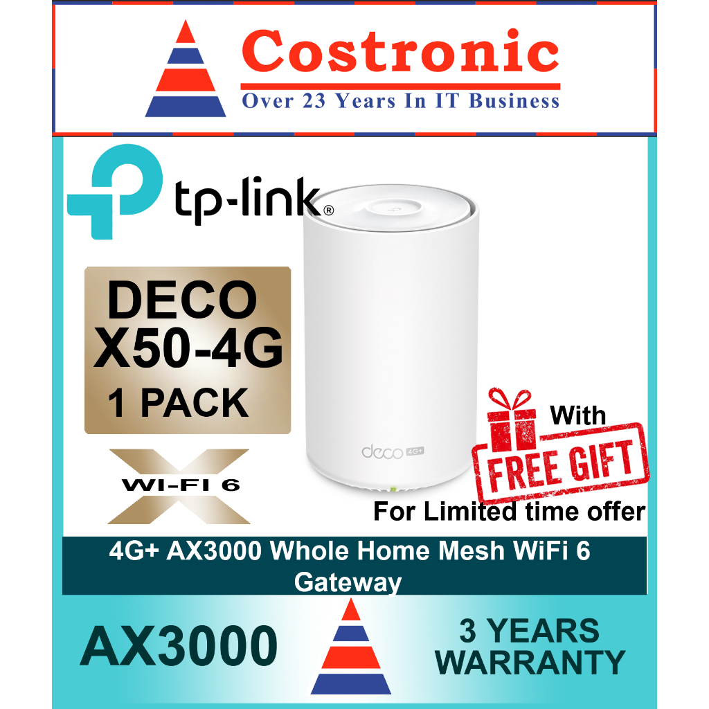 TP-link DECO X50-4G 4G+ AX3000 Whole Home Mesh WiFi 6 Gateway ( DECO ... TP-link DECO X50-4G 4G+ AX3000 Whole Home Mesh WiFi 6 Gateway ( DECO ...
