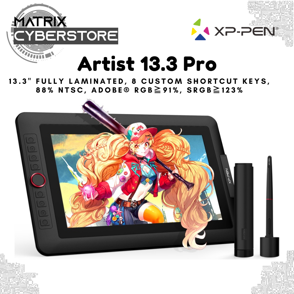 XP-PEN Artist 13.3 Pro USB Digital Drawing Tablet (XPPEN / XP PEN) - 13.3" Fully Laminated, for ...