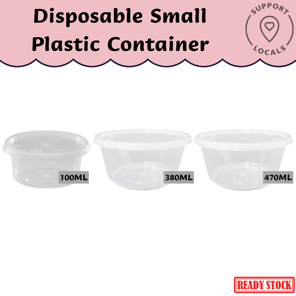 Small Round Disposable Plastic Container⭐️ Food Storage Box ⭐️50Pcs ...