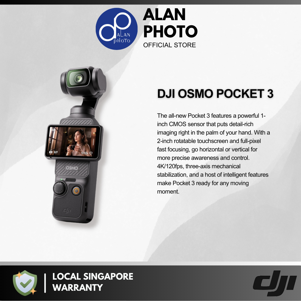 DJI Osmo Pocket 3 - Handheld | 1-Inch CMOS & 4K/120fps | 2-Inch Rotatable Screen | 3axis Gimbal ...