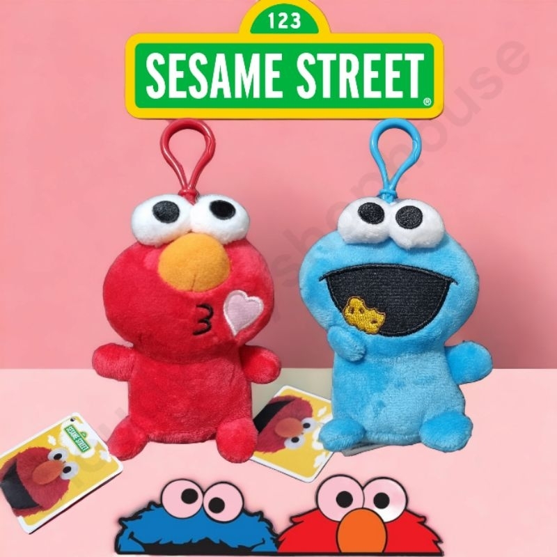 Sesame Street Elmo and Cookie monster Ernie Bert Keychain Plush 12cm ...