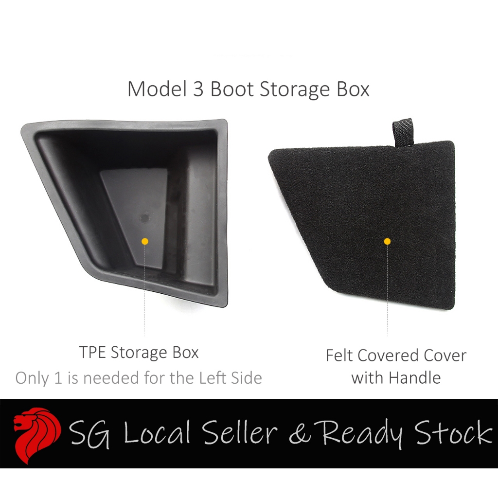 Tesla Model 3 2021-3 Trunk Boot Side Storage Bins 1-Side | Shopee Singapore