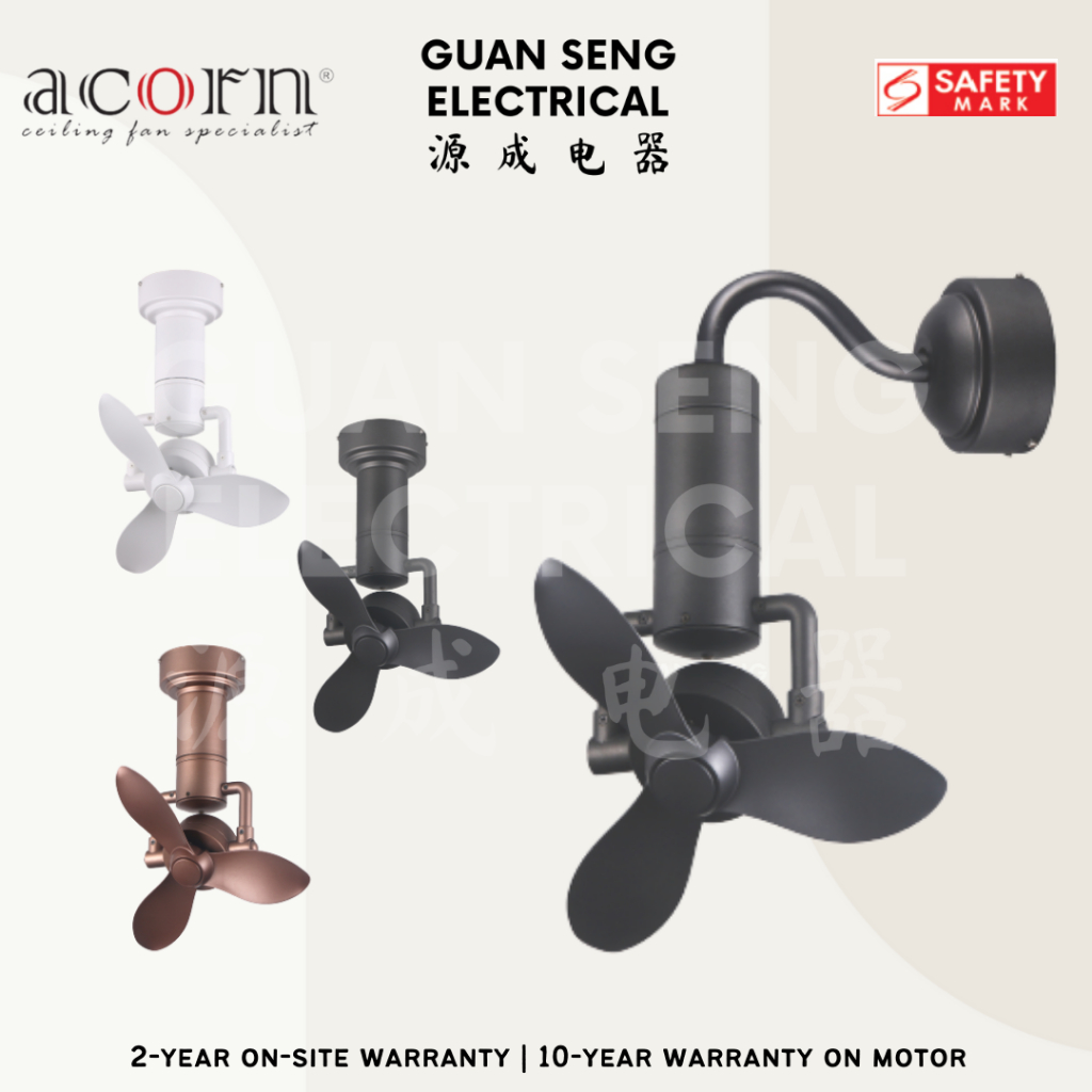 ACORN DC360 16" Smart WIFI Control Corner Ceiling / Wall Mount Fan ...