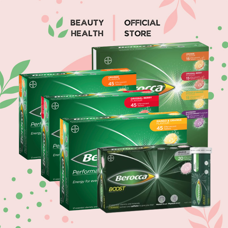 Berocca Energy Vitamins C Effervescent Tablets, Orange 30 / 45 / 60 ...