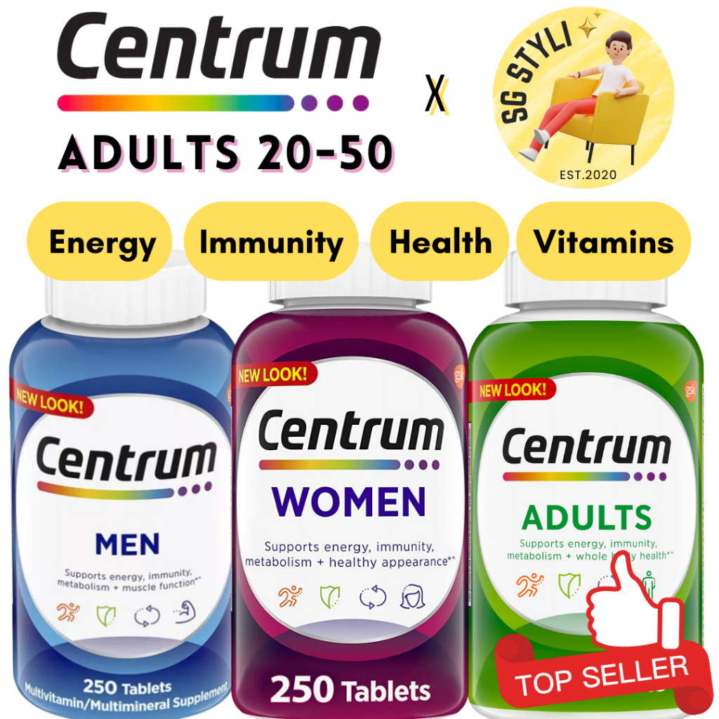 💯Centrum Women Men Adults 200/250 Tabs Multivitamins (For IMMUNITY) SG ...