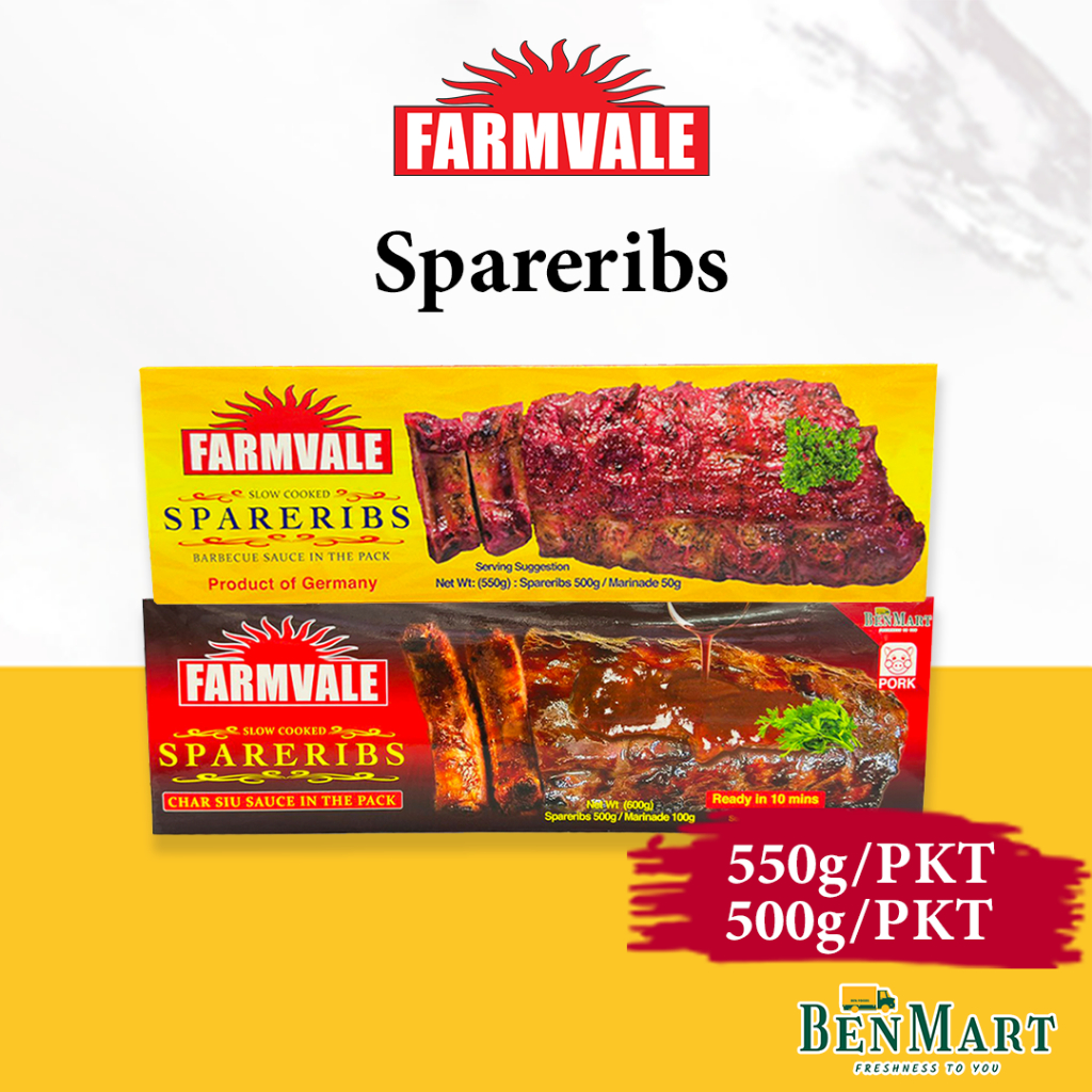 [BenMart Frozen] Farmvale Slow Cooked Spareribs (BBQ / Char Siu) 550 ...