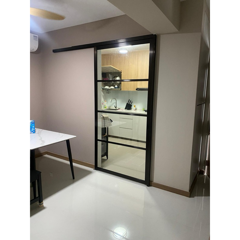 Hdb 3 x 7ft Lattice aluminum sliding door with 6.38mm laminate glass ...