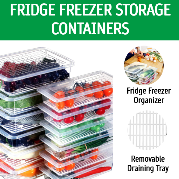 SG Fridge Freezer Storage Containers / Fridge Storage Organizer / Food ...