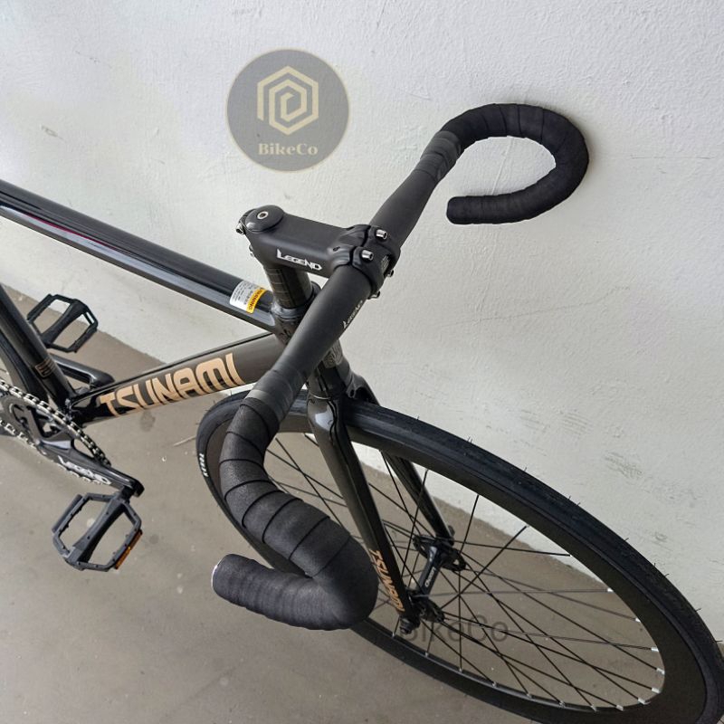 TSUNAMI SNM-100 Premium Black Gold Fixie Bike | Fixed Gear Track ...