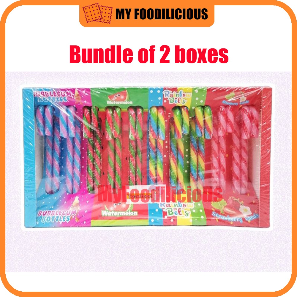 Merry Christmas Rainbow Candy Canes 20pcs Handmade Colorful Spiral ...