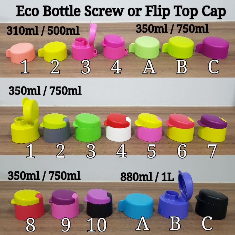 Tupperware Eco Bottle cap pls check stock available bef click 310ml ...