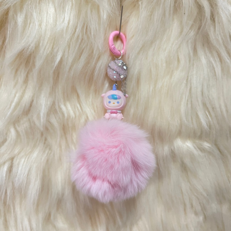 POP MART Pucky Dimoo Haci Furball Keychain Phone Strap Bag Strap Pink ...
