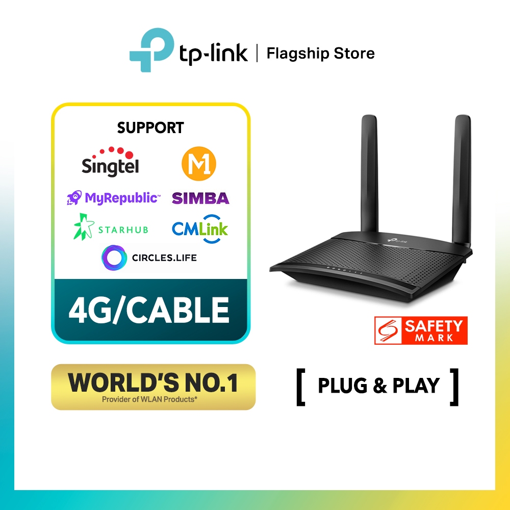 [Support All ISP] TP-Link 4G Router Plug&Play N300 3G/4G LTE WiFi ...