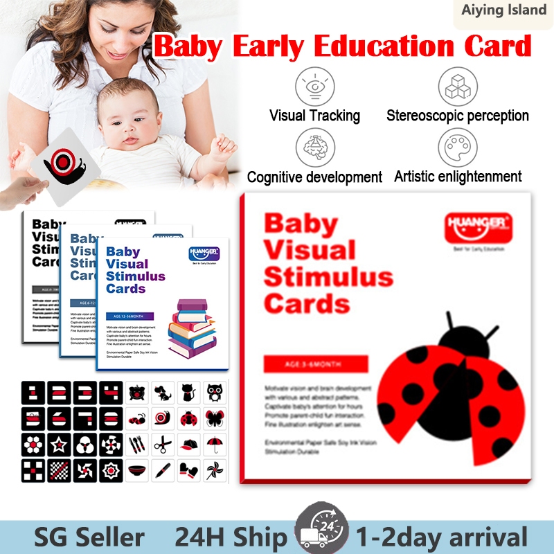 【SG】Montessori Baby Visual Stimulation Cards Early Learning Educational ...