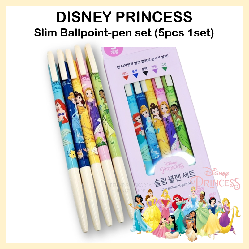 DISNEY PRINCESS Slim Ballpoint-pen set (5pcs 1set) Ballpen 1044773 ...