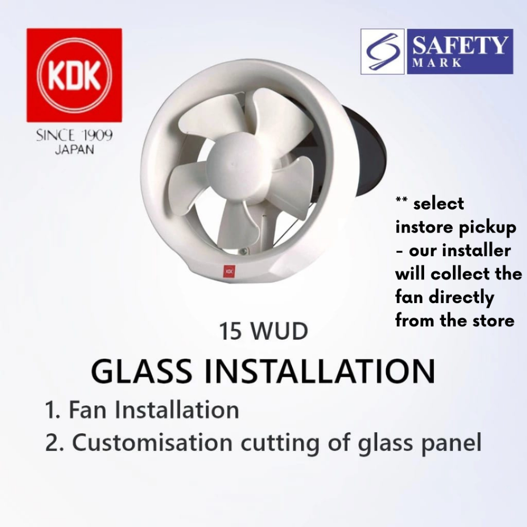 [Glass Installation] KDK 15 / 20 WUD Exhaust Fan Ventilating Fan ...