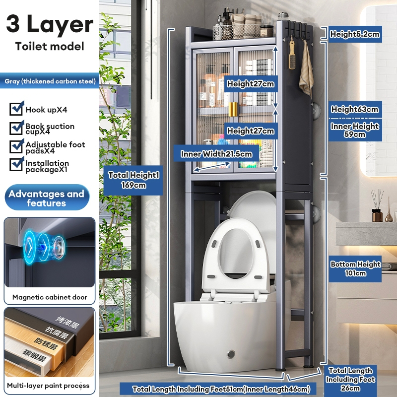 Washing Machine Rack Toilet Rack Bathroom Shelf Bathroom Storage ...