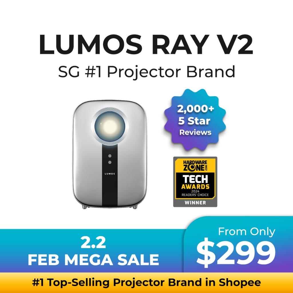 [Official Store] LUMOS RAY V2 Home Cinema Portable Projector | Shopee ...