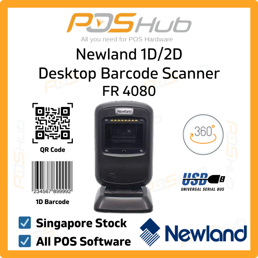 Newland FR-4080 1D/2D Desktop Barcode Scanner Ewallet Scanner QR ...