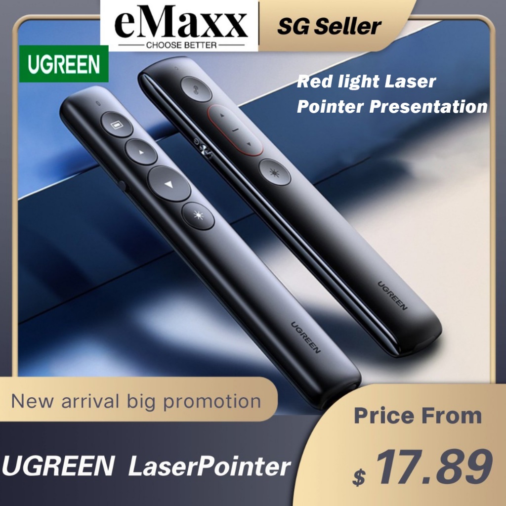 Ugreen USB Wireless Presenter Red Laser Pointer PPT Remote Control Pointer Pen for PowerPoint ...