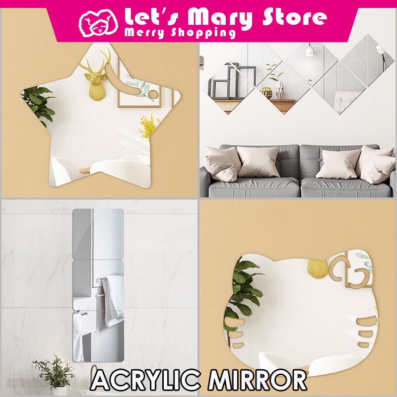 Acrylic Mirror / Various Design / Square / Home Decor / Decoration ...