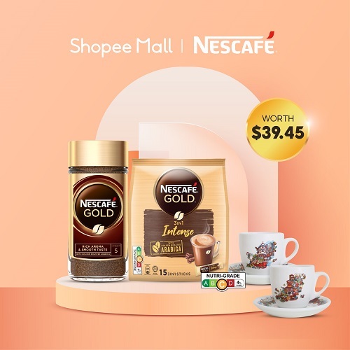 [BRAND BOX] NESCAFE GOLD PURE SOLUBLE COFFEE 200G + GOLD 3 IN 1 INTENSE ...