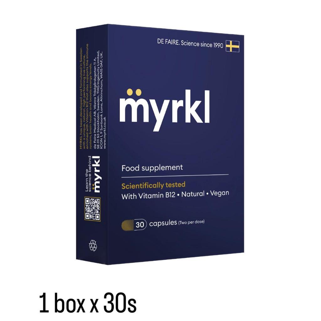 Myrkl Food Supplement with Vit B12 Hang Over. Natural . Vegan 30s ...