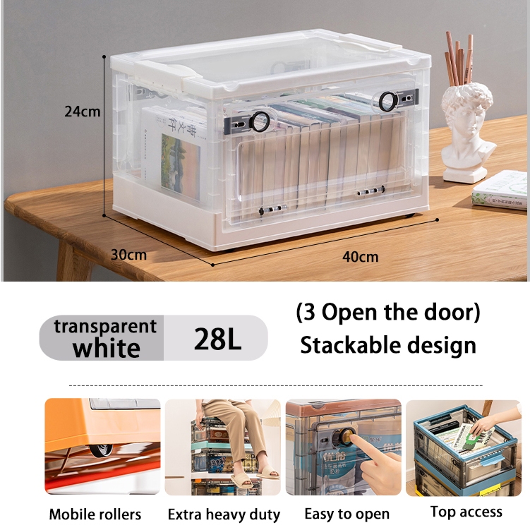 Folding Storage Box / Transparent Storage Box / Book Box / Clothes ...