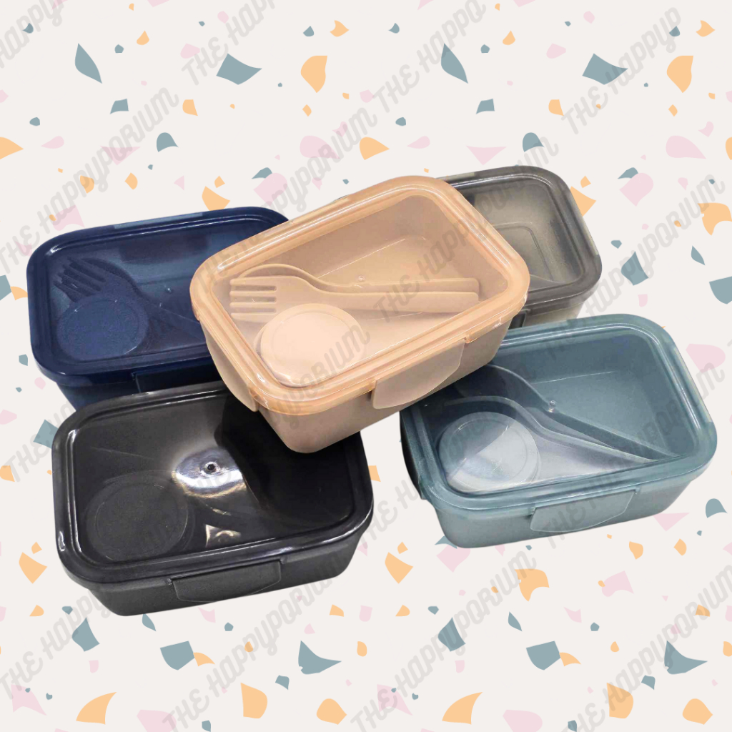 [SG Ready Stock] Doublelock lunch box with cutlery set (930ml) | Shopee ...